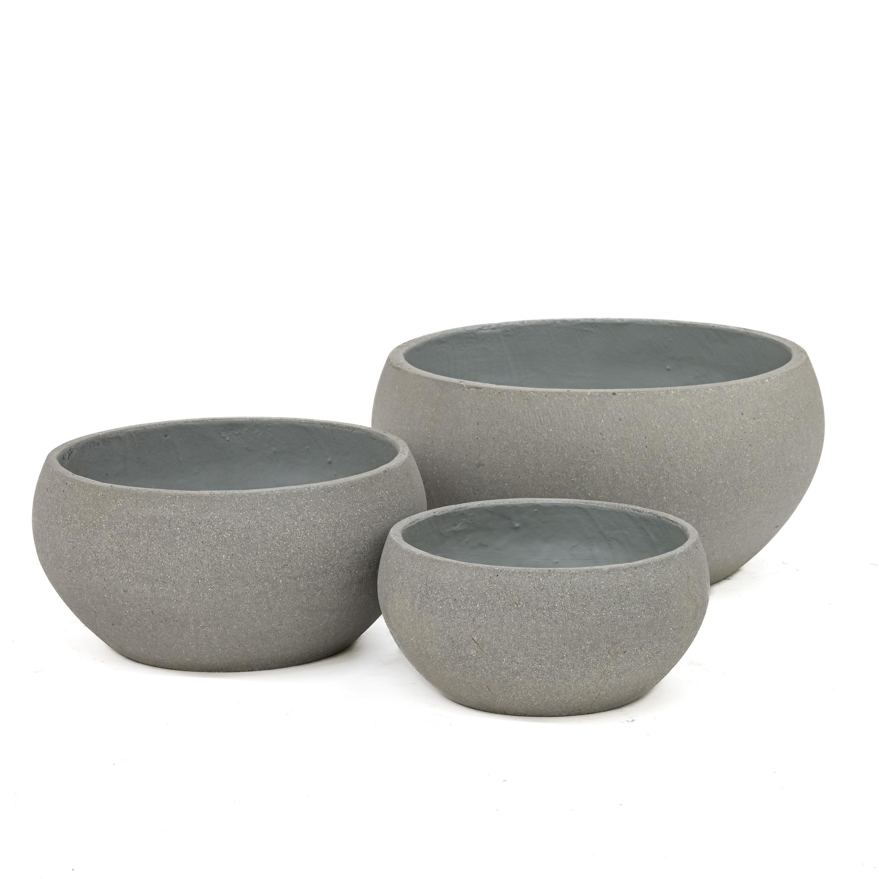 Creastone Pflanz-Schale rund granit, sandblasted grey | Polystone ...