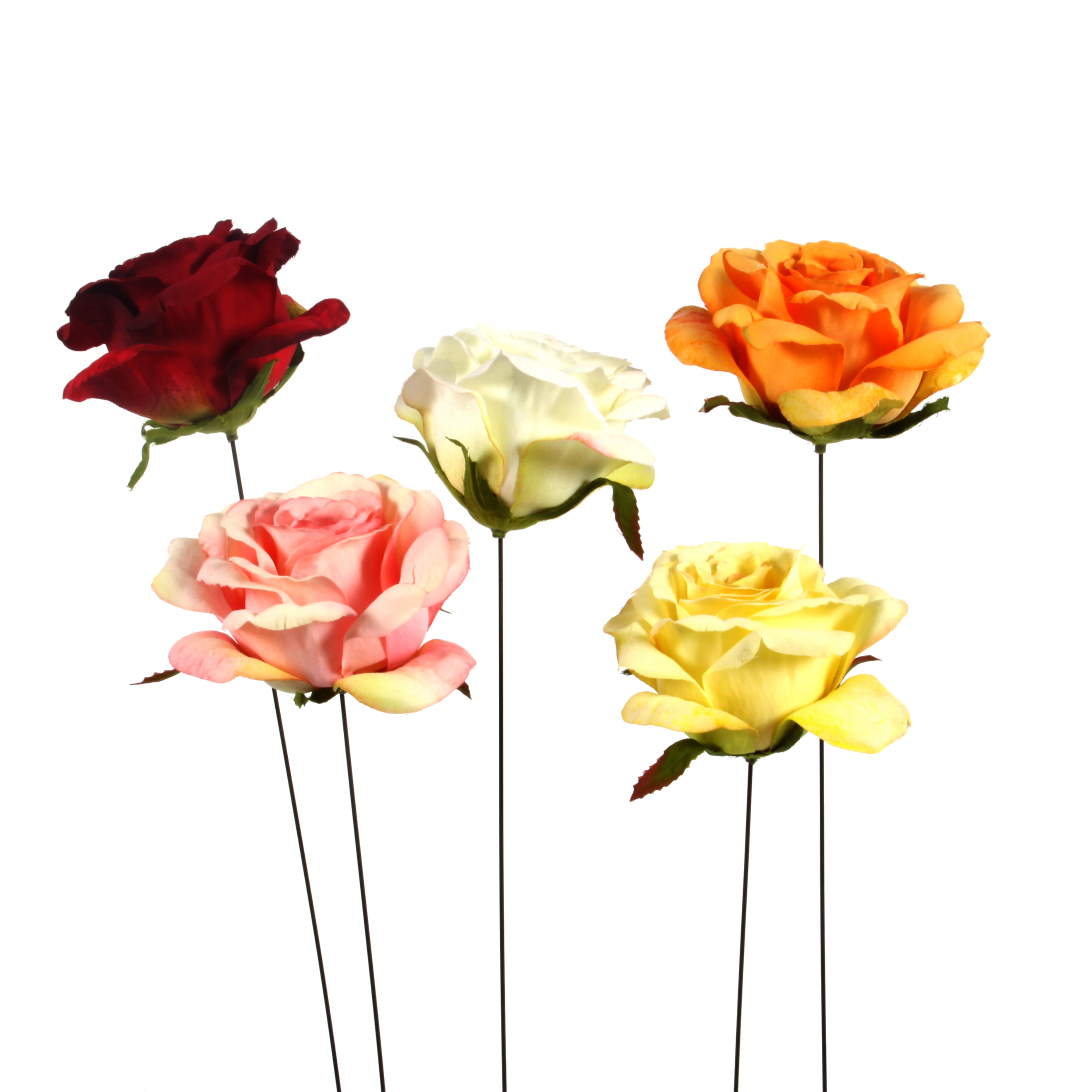 Rose am Pick, 16.5cm | Seidenblumen | Naturgetreue Pflanzen | Floristik ...