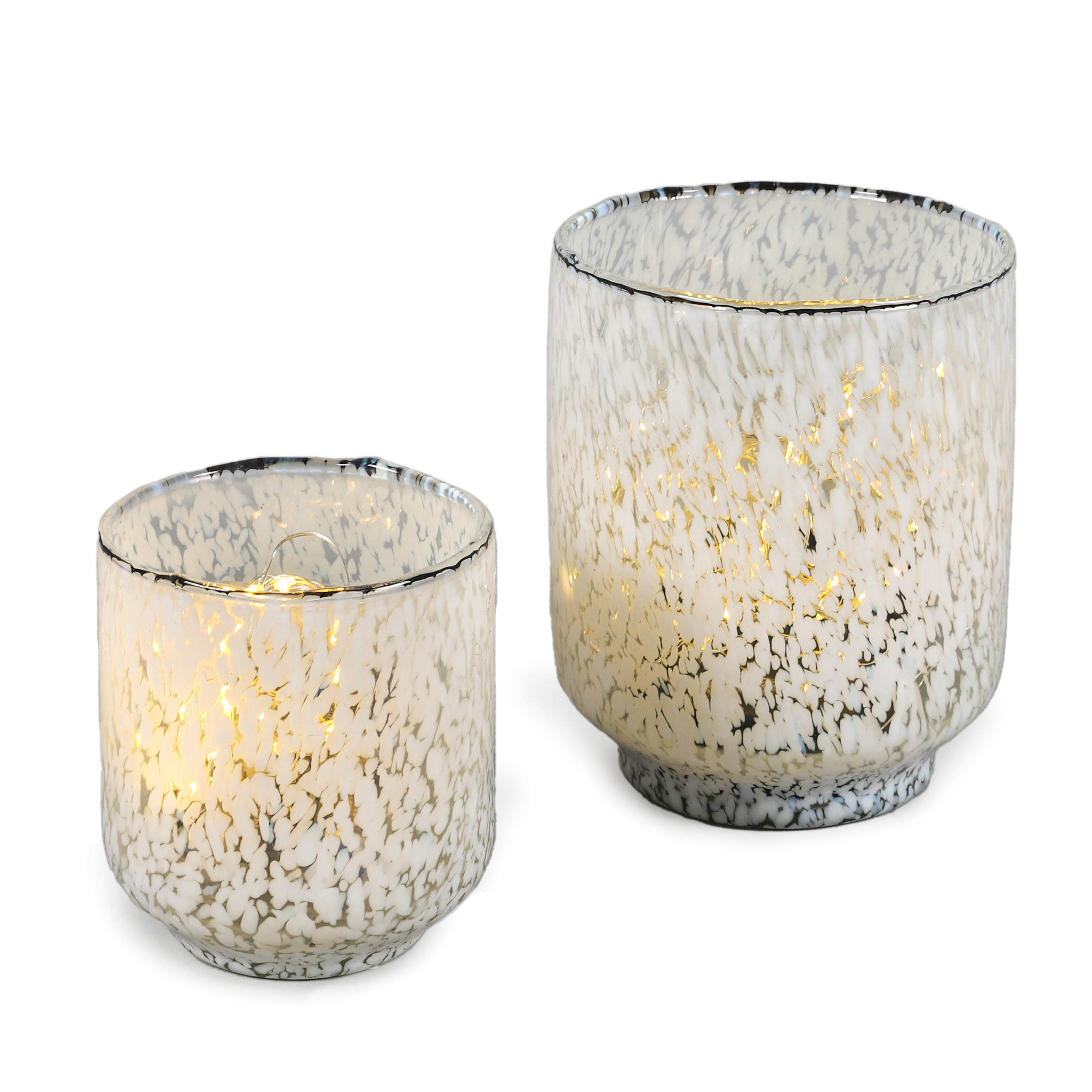 Glas-Windlicht Jessie, klar mit weißen Punkten | Windlichter/Laternen ...